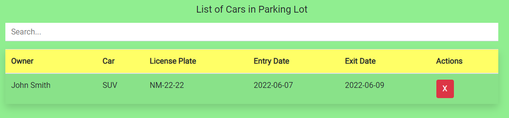 Parking Lot Management App In Javascript Free Source Code Sourcecodester